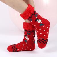 China Wholesale custom female winter warm fluffy socks non-slip skin-friendly slipper socks with christmas lovely christmas stocking for sale