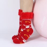 China ladies house indoor non skid socks sweat absorbed soft socks with cute cartton animal women winter thick fur socks for sale