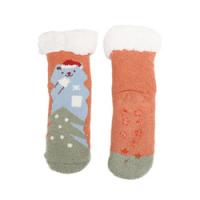 China female winter skin-friendly breathable mid length sherpa socks non-slip homes socks antiskid absorb sweat women fuzzy sock for sale