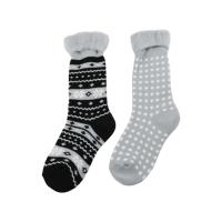China 2 pairs Skidproof acrylic Warm Winter chunky Knitted slipper Socks for women anti slip socks for sale