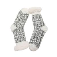 China Black White Skidproof Ladies Slipper Socks Anti Slip Casual  Knitted for sale