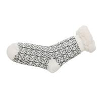 China Black White Skidproof Ladies Slipper Socks Anti Slip Casual  Knitted for sale