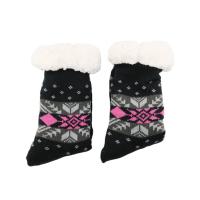 China Snowflake Knit Fuzzy Slipper Socks Warm Thick Heavy Fleece Lined Fluffy Slipper Socks for sale