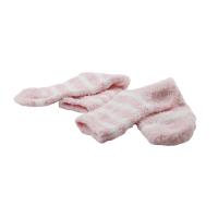 China Polyester Ladies Slipper Socks  Pink White Stripes Indoor  Fluffy Warm for sale