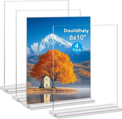 China Transparent Acrylic Sign Holders Display With Standing Design And Custom Sizes For Clear Picture Frames for sale