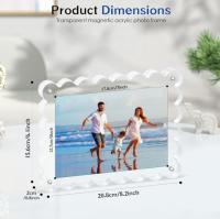 China Custom Size Clear Scalloped Acrylic Photo Frame with Magnetic Closure for Double View Display for sale