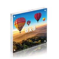 China Clear Acrylic Photo Frame with Double Sided Display and Free tanding Design for Desktop Pictures for sale