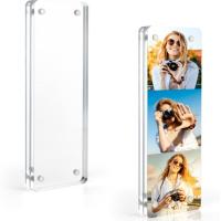 China Acrylic Photo Frame with Magnetic Closure 2x6 Double-Sided Display for sale