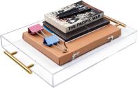China Spill Proof Acrylic Display Tray Modern Stylish Decorative Organizer for Coffee Table for sale