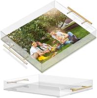 China Spill Proof Acrylic Display Tray Modern Stylish Decorative Organizer for Coffee Table for sale