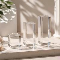 China Crisp Edges Solid Clear Acrylic Block Rectangular Photo Display Block 50MM for sale