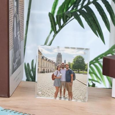 China Magnetic Closure 4x4 Acrylic Photo Block For Desktop Perspex Photo Frames for sale