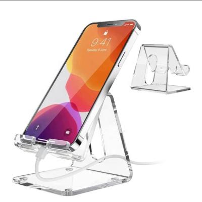 China Clear Acrylic Phone Stand With 3mm Thickness User Friendly For 4-10 Inch Smartphones for sale