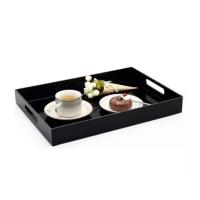 China 5MM Black Acrylic Serving Tray Rectangle For Hotels Resorts Hospitality for sale