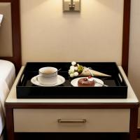 China 5MM Black Acrylic Serving Tray Rectangle For Hotels Resorts Hospitality for sale