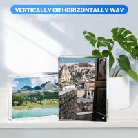 China Magnetic Closure And Double Sided Clear Acrylic Photo Frame For Desktop Decoration for sale