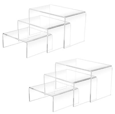 China Customizable Size Clear Acrylic Display Risers for Easy To Clean U Shape Shoe Stand for sale