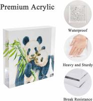 China 3D Printing Cute Panda Logo Solid Acrylic Display Blocks Clear For Personalized Gifts for sale