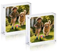 China Custom Size Clear Magnetic Acrylic Frames 4x4 Inches  For Table Top Display for sale