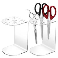 China Clear Acrylic Holder Display with Foldable Rack for Hairdresser Combs and Scissors Organizer Measuring for sale