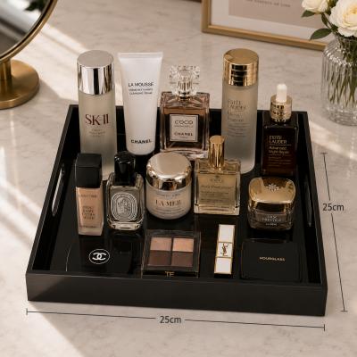 China Square Acrylic Storage Tray 25×25cm for Cosmetics Jewelry Accessories Organization for sale