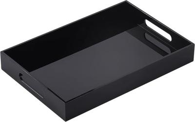 China Spill Proof Acrylic Display Tray With Built In Handles  10W X 15L X 2H Inches for sale