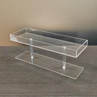 China Dessert Display Clear Square Acrylic Serving Tray For Cake Pastry Candy Food Riser for sale