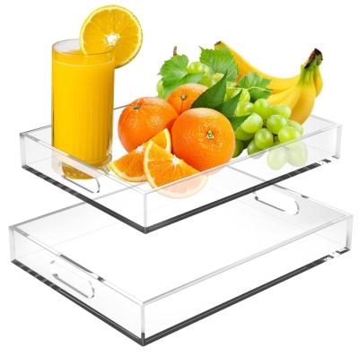 China Custom Size Acrylic Display Tray Desktop Service For Drink And Fruit for sale