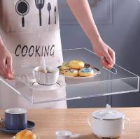 China Custom Size Acrylic Display Tray Desktop Service For Drink And Fruit for sale