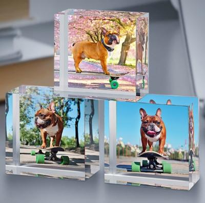 China UV Print Solid Acrylic Display Blocks with Waterproof And UV Resistant Properties for sale