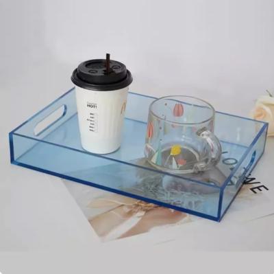 China Custom Size Spill Proof UV Resistant Acrylic Display Tray Clear  OEM And ODM for sale