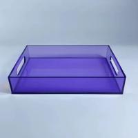 China Custom Size Spill Proof UV Resistant Acrylic Display Tray Clear  OEM And ODM for sale