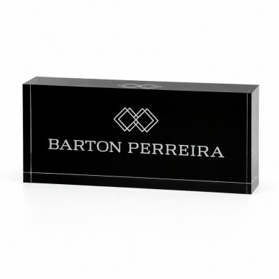 China Custom Acrylic Logo Block With Silk Printing Personalized Brand Display Sign for sale
