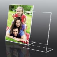 China OEM/ODM Plexiglass Sign Holders Print Or Engrave Logo Acrylic Standing Sign Holder for sale
