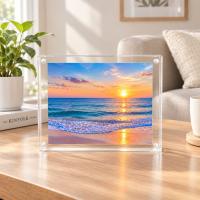 China 5x7 Inch Clear Perspex For Picture Frames Rounded Corners Clear Tabletop Acrylic Picture Frames for sale