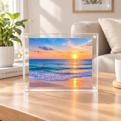 China 5x7 Inch Clear Perspex For Picture Frames Rounded Corners Clear Tabletop Acrylic Picture Frames for sale