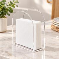 China 3MM Acrylic Napkin Holder Clear Tabletop Tissue Paper Dispenser Organizer For Restaurant Home Dining Table for sale