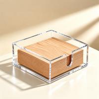 China Restaurant Cafe Kitchen Clear Acrylic Napkin Tray Holder Open Top For Tabletop for sale