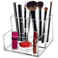 China With Grids Acrylic Display For Makeup Brush Cosmetics Storage Box for sale