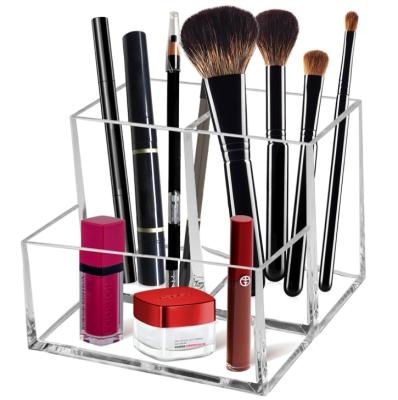 China With Grids Acrylic Display For Makeup Brush Cosmetics Storage Box for sale