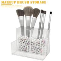 China With Grids Acrylic Display For Makeup Brush Cosmetics Storage Box for sale