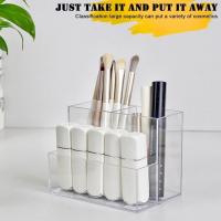 China With Grids Acrylic Display For Makeup Brush Cosmetics Storage Box for sale