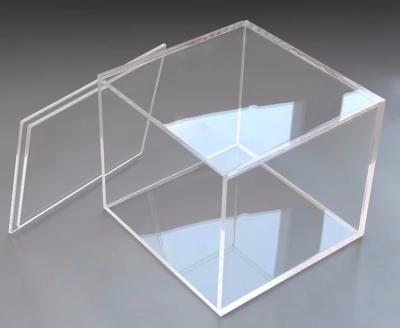 China Crystal Clear Elegance Acrylic Jewelry Display Case With Lid  Storage Showcase Box for sale