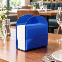 China Blue U Shape Acrylic Napkin Holder Tabletop For Tissue Paper for sale