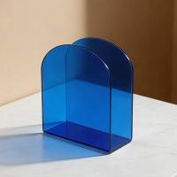 China Blue U Shape Acrylic Napkin Holder Tabletop For Tissue Paper for sale