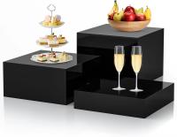 China Five Sided Plexiglass Cube Display Case Hollow Bottoms Nesting For Jewelry Collectibles for sale