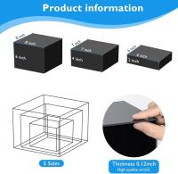China Five Sided Plexiglass Cube Display Case Hollow Bottoms Nesting For Jewelry Collectibles for sale