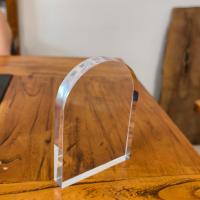 China Custom Arch Shape Solid Acrylic Block with Polished Finish for UV Printing Logo Display for sale