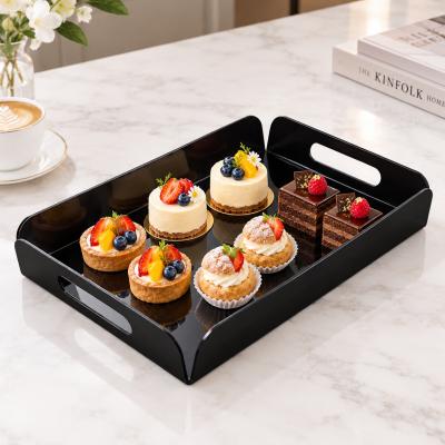 China Colorful Fluorescent Acrylic Dessert Tray Cake Serving For Party Restaurant Cafe for sale