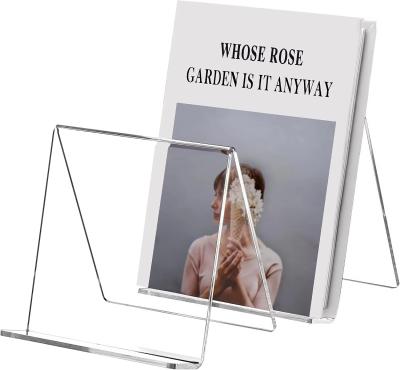 China Transparent Acrylic Book Stand Holder With Customizable Size And Stable Structure For Home And Office for sale